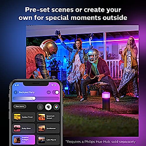Philips Hue White & Color Ambiance Outdoor LightStrip 5m/16ft (Requires Hue Hub, Works with Amazon Alexa Apple HomeKit and Google Assistant) (530931)