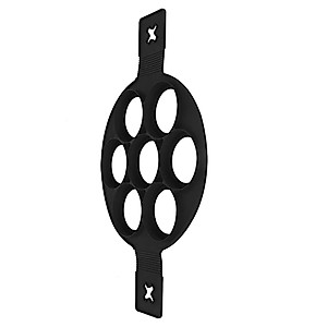 MOUMOUTEN Omelette Ring for Griddle, Silicone Round Egg Rings, Kitchen Non Stick Griddle Egg Rings with Handles, Mini Pancake Mold, Diy Baking Tools 7 Circles