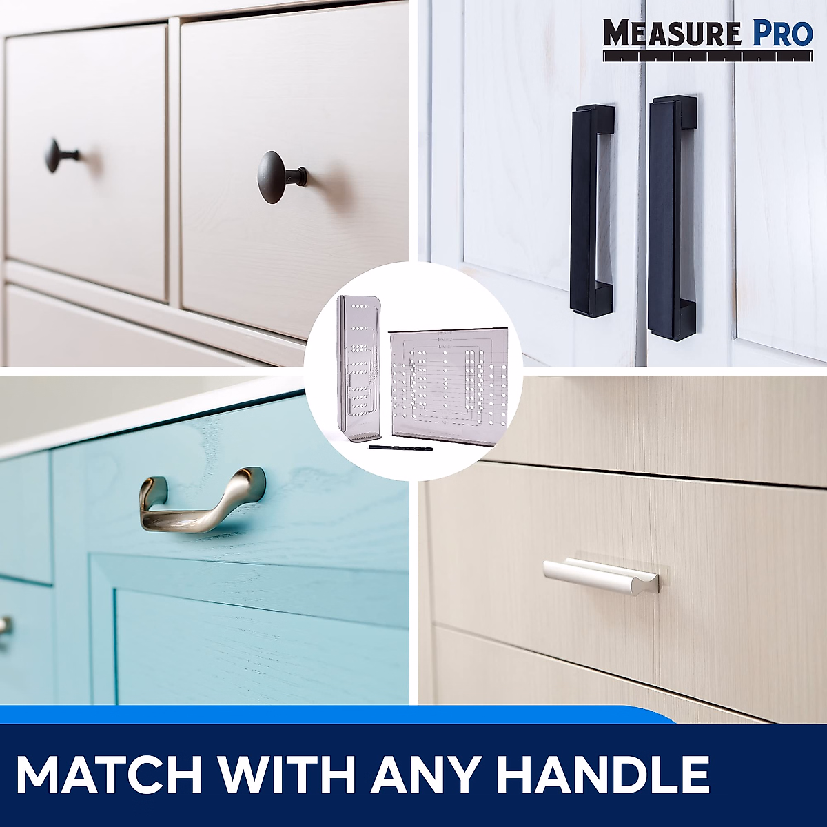 Cabinet Door & Drawer Hardware Installation Template Kit by MeasurePro - Made in The USA