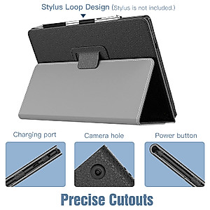 TiMOVO Case for All-New Kindle Fire HD 10 & Fire HD 10 Plus Tablet (10.1", 11th Generation, 2021 Release), Slim Folding PU Leather Stand Cover Case with Auto Wake/Sleep, Black