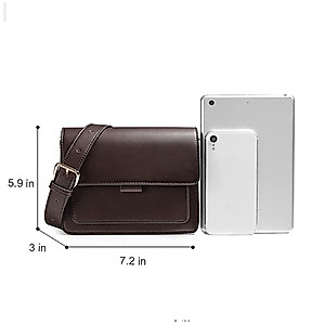 AMHDV Small Crossbody Bag for Women Retro Shoulder Bag Square Purse Handbag Fashion Flap bag (02-coffee)