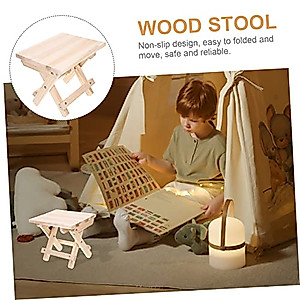 Cabilock 1pc Solid Wood Stool Bathroom Footstool Anti Slip Stool Non Skid Foot Stool Camping Stool Chair Toilet Stool Fold Out Chair Step Stools for Entryway Bench Square Stool Wooden