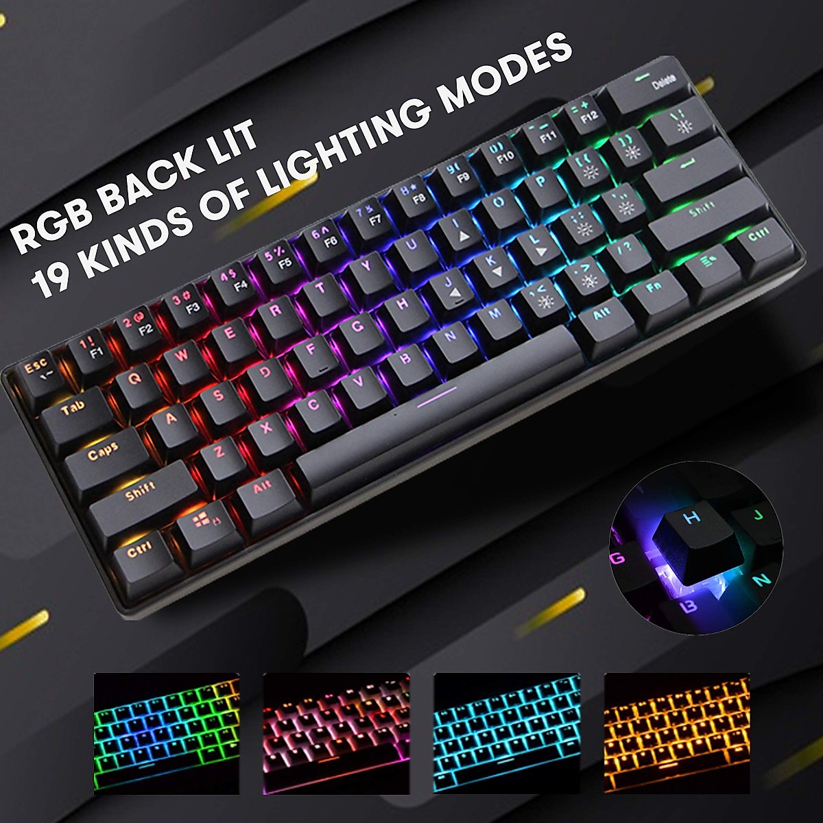 eirix Wireless/Wired Mechanical Keyboard, Compact Full Keys Programmable Gaming/Office Keyboard with RGB Backlight for Mac/PC/Laptop