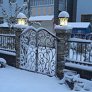 Mrdsre Short Post Light Bollard Outdoor Pedestal Lantern Square Patio Deck Column Light IP54 Waterproof Deck Fence Table Light Gate Bollard Pillar Light Fixtures