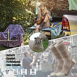 Ortis Ladies' Merino Wool Cushion Crew Socks for Women Outdoor Hiking Hike Trail Lightweight Gifts(MixColor1)