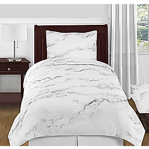 Clothes Laundry Hamper for Modern Grey, Black and White Marble Bedding Sets