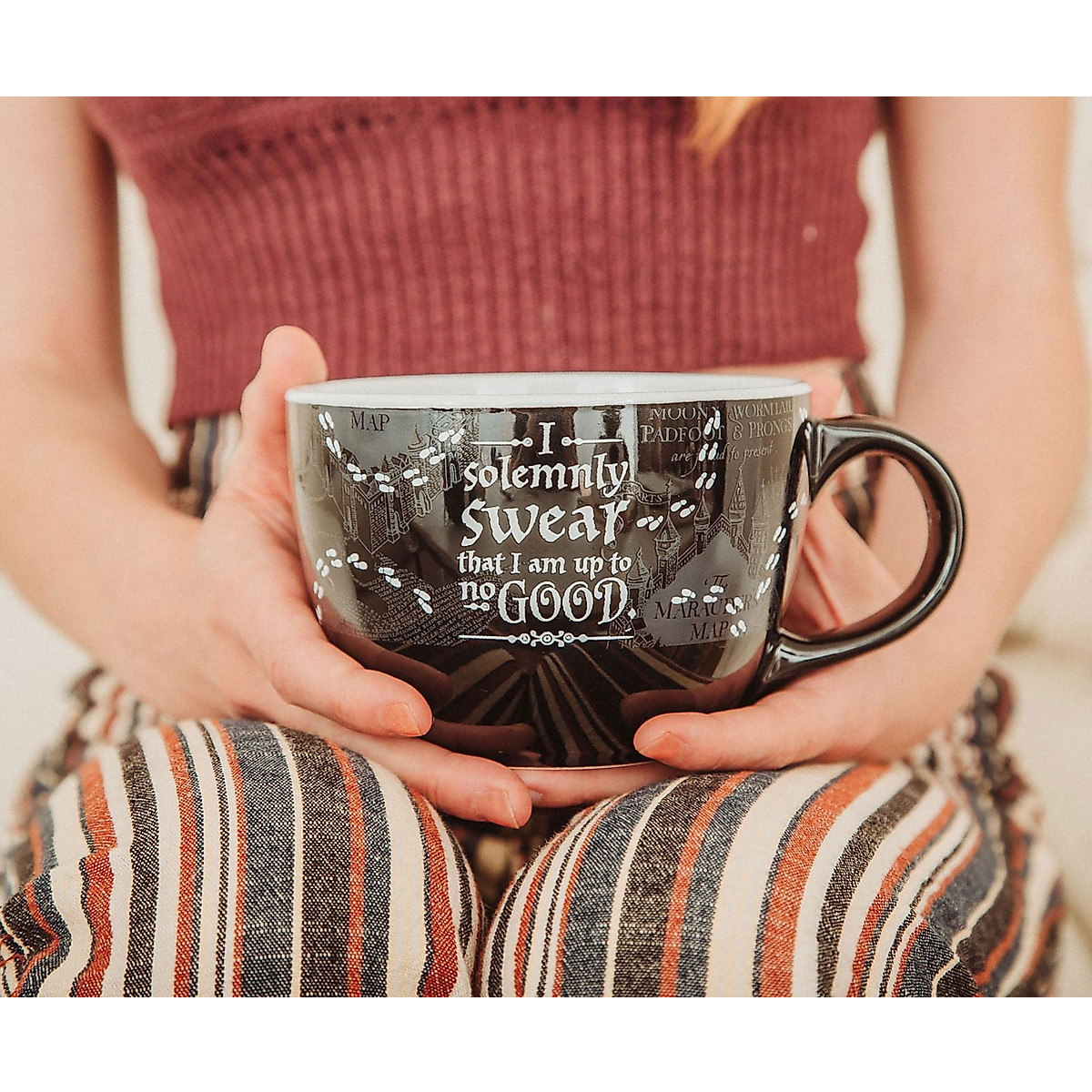 Silver Buffalo Harry Potter Marauder's Map Ceramic Soup Mug | 24 Ounces