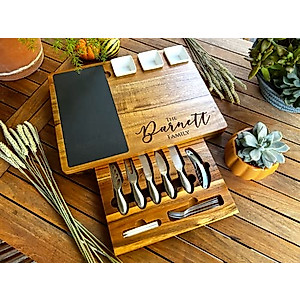 Personalized Charcuterie Board Set/19pcs Cheese Board And Knife Set, Realtor Closing gift, Custom Charcuterie board, Wedding Gift