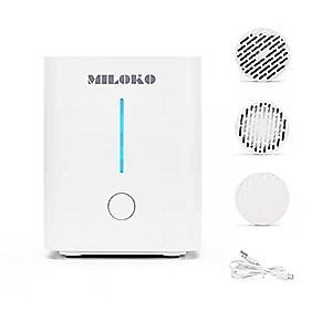 MILOKO HEPA Small Air Purifiers For Bedroom, Portable Air Cleaner for Smoke, Dust, Odors, Pet Dander, Desk Air Purifier for Home, Kitchen, Office, Car, 20dB Ultra Quiet Fragrance Diffuser with 3 Filters