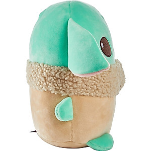 Mattel Star Wars The Mandalorian Cuutopia Plush Figure, 10-inch Grogu Soft Rounded Pillow Doll, Collectible Toy Inspired by the Character