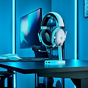 Razer Base Station V2 Chroma: Chroma RGB Lighting - Non-Slip Rubber Base - Designed for Gaming Headsets - Mercury White, RC21-01510300-R3M1