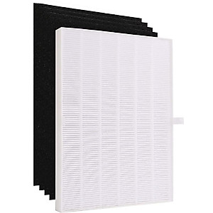 Homeland Goods Replacement Filter Compatible with Winix 115115 Air Purifier Filter for Winix C535, 5300, 6300, 5300-2, P300 Plasma wave Size 21-1 True HEPA Filter Plus 4 Carbon Pre-filters (1)