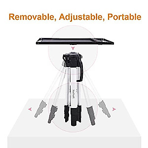 Nelhalt Projector Stand, 17 to 48 inch Adjustable Height, Foldable Aluminum Alloy Tripod Stand with Mouse Pad and Ball Head for Laptop Computer DJ Equipment Holder(Silver)