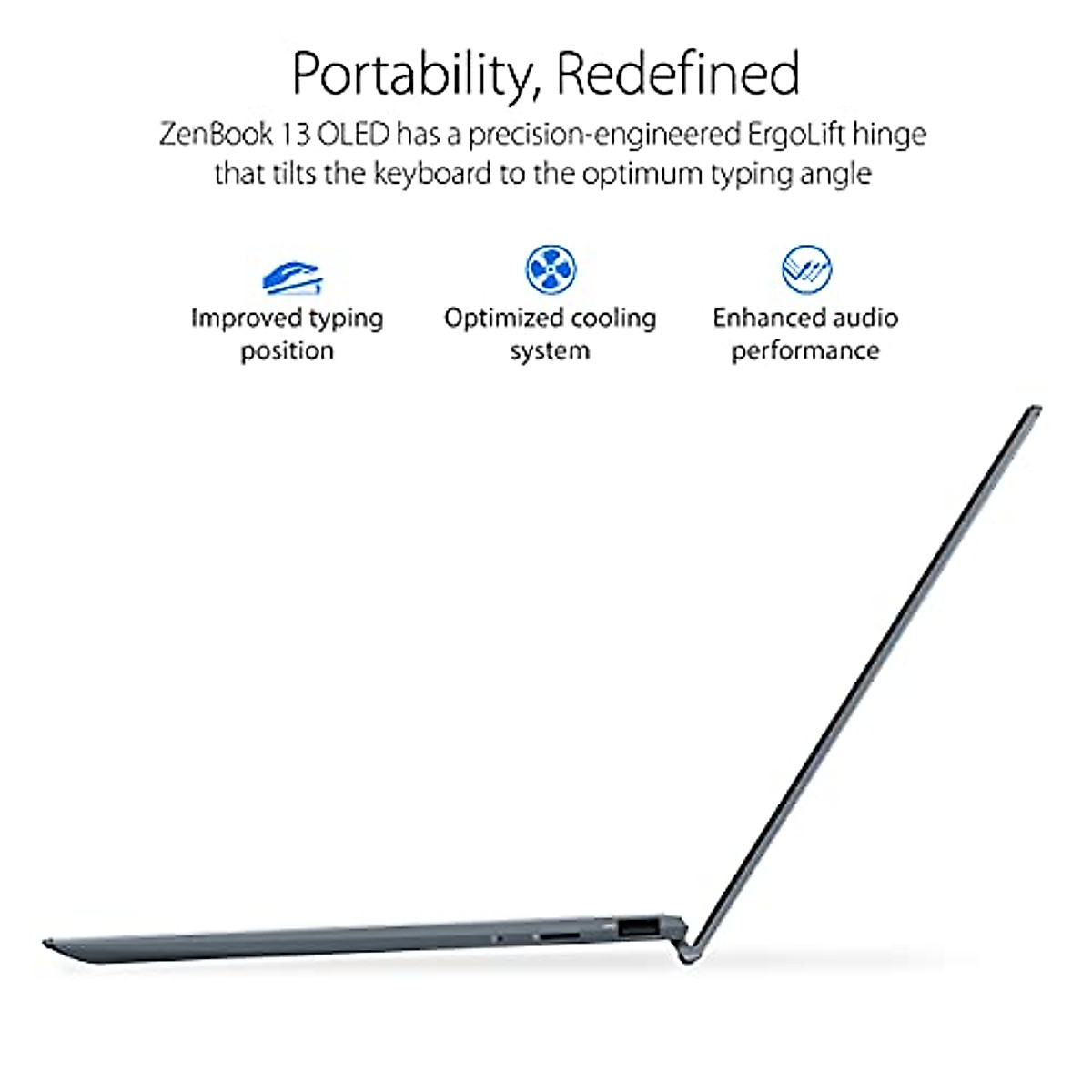 ASUS ZenBook 13 OLED Ultra-Slim Laptop, 13.3” OLED FHD NanoEdge Bezel Display, AMD Ryzen 5 5500U, 8GB LPDDR4X RAM, 512GB PCIe SSD, NumberPad, Wi-Fi 5, Windows 10 Home, Pine Grey, UM325UA-DS51