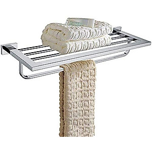 OMOONS Towel Rack Bathroom Towel Rack Holder Stainless Steel Chrome Hanging Square Towel Bar Towel Rack Bathroom Accessory