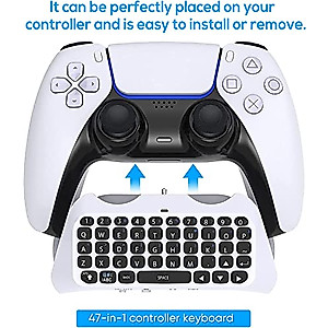 Rzzhgzq Wireless Controller Keyboard for PS5 Wireless Controller Keyboard for PS5 Mini Game Keyboard Built-in Speaker & 3.5MM Audio Jack for Playstation 5