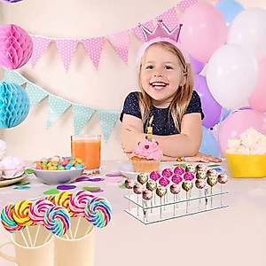 Donut Stands and Cake Pop Stand Kit, Clear Acrylic Stand,1 pcs 21Holes Lollipop Holder and 4 Pcs Donut Holders for Weddings Baby Showers Birthday Parties Anniversaries Halloween Candy Decorative