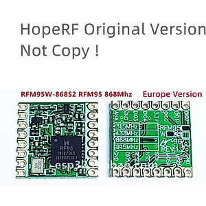 Lubeby Smart HopeRF Original sx1276 Based RF Module, LoRa1276 RFM95W 915Mhz Lora Ultra Long Range Transceiver (RFM95W (915MHz) * 2 PCS)