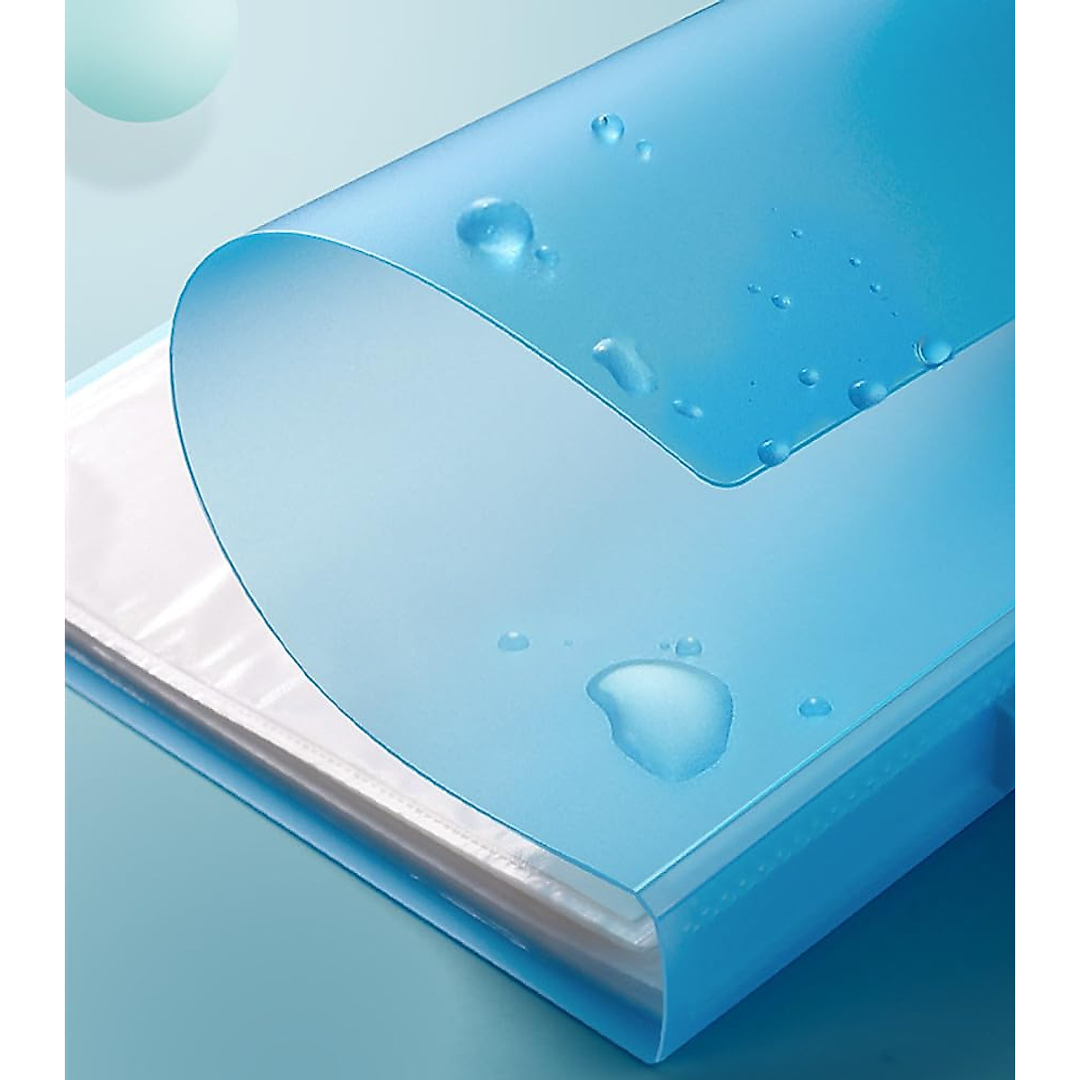 Shulaner Art Portfolio Folder with Handle and Clear Sleeves 60 Pockets Display 120 Pages Plastic Painting Presentation Storage Book for Artwork Files Document A3 Size 17 x 13 inch Blue