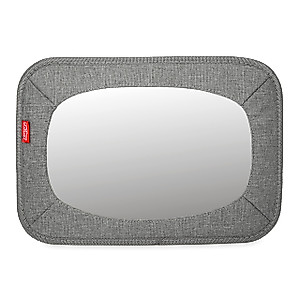Nuby Shatterproof Rear Facing Backseat Baby Mirror, Grey
