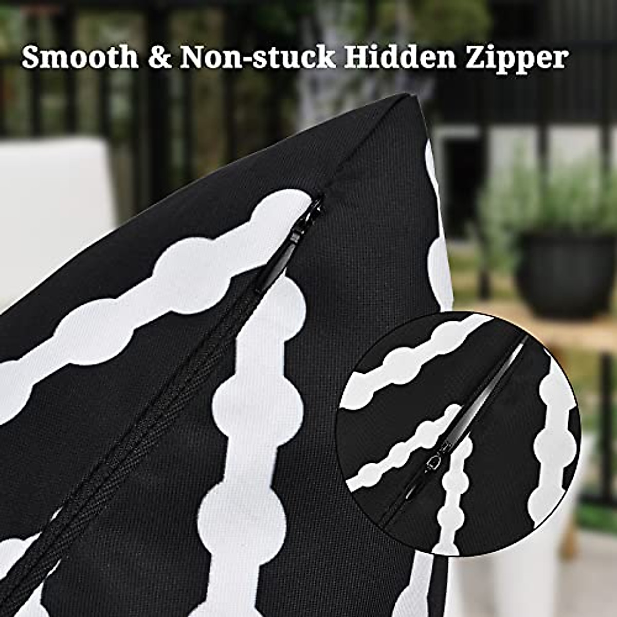 4 Pack Decorative Outdoor Waterproof Throw Pillow Covers 18 x 18 Inches Patio Furniture Pillows Waterproof Geometric Garden Cushion Case Boho Pillow Shell for Patio Garden Couch Sofa