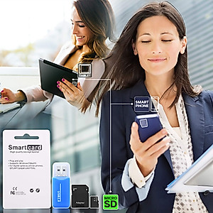 Micro SD Card 1 Tb | USB Adapter | SD Card Adapter | Pack of 3 | 10MB/s Transfer Rate | Plug and Play | All OS Compatible | Reliable and Stable Products | Large Storage Capacity (Blue)