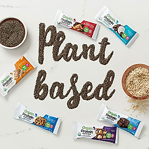 Orgain Organic Plant Based Protein Bar, Chocolate Brownie - 10g of Protein, Vegan, Gluten Free, Dairy Free, Soy Free, Lactose Free, Kosher, Non-GMO, 1.41 Ounce, 12 Count (Packaging May Vary)