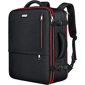 Carry on Backpack, Airline Flight Approved Travel Backpack for Women Men, 40L Extra Large Expandable Water Resistant Luggage Backpack Lightweight Daypack Perfect Fit for 17 17.3 Inch Laptop, Black
