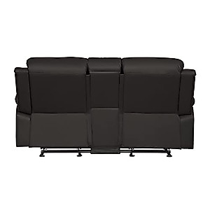Lexicon Saffron Wall-Hugger Manual Double Glider Reclining Loveseat, Brown