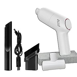 XTAUTO Portable Car Vacuum Cleaner Cordless, High Power Handheld Vacuum Cleaner for Car/Home/Office Detailing and Cleaning, Wet/Dry Use, 120W/8000Pa/4000mAh Rechargeable Li-ion Battery (White)