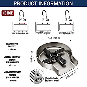 DJS Stainless Steel Glass Rinser, Bottle Washer for Sink, Kitchen Sink Accessories, Baby Bottle Washer, Cup Washer for Bar. DJS-GR-001N