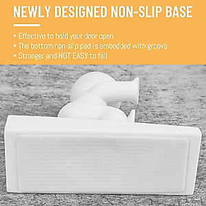 Cute Door Stopper, Buddy Decorative Door Stop, Protects Your Floors (White, 1 Pack)