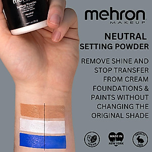 Mehron Makeup Setting Powder | Loose Powder Makeup | Loose Setting Powder Makeup Perfect for Halloween 1 oz (28 g) (Neutral)