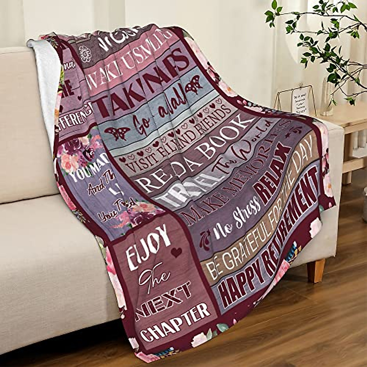 Retirement Gifts for Women & Men, Soft Retirement Blanket 60"X50", Happy Retirement Gifts for Coworker Police Teacher Nurses Dad Mom, Best Thoughtful Classy Female Retirement Gifts