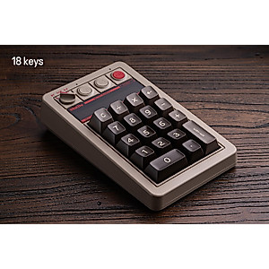 8Bitdo 18 Key Retro Mechanical Numpad, Supports PC & Standard Calculator Mode, Hot-swappable, PC Calculator Shortcut Button, Bluetooth/2.4G/Wired for Windows and Android - C64 Edition