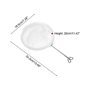 uxcell 1 Pcs Cloth Coffee Filter Bags, Coffee Sock Filter, Reusable Coffee Strainer with Double Hook Steel Ring Handle, Medium, White