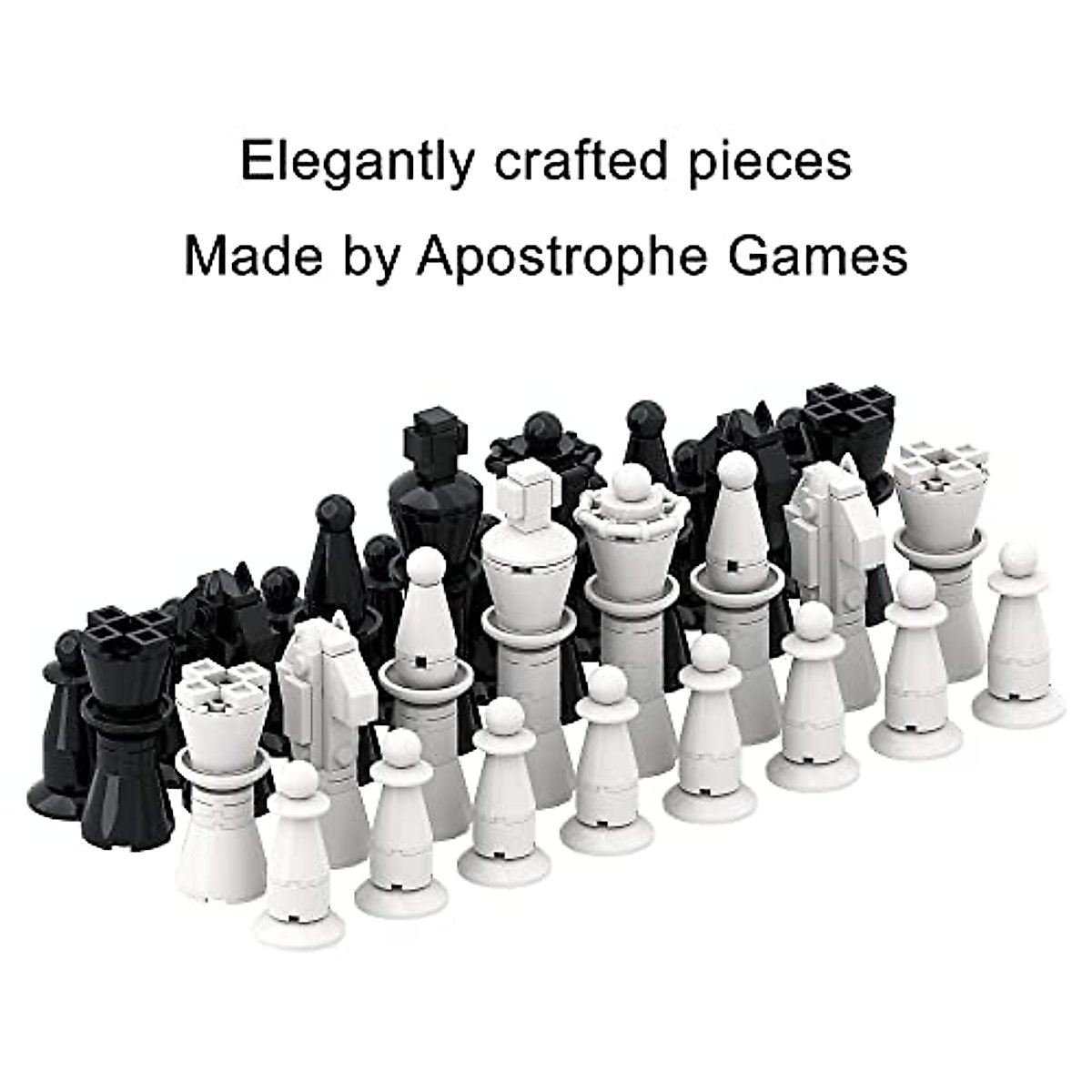 Apostrophe Games Building Block Chess Set - 1,024 Pcs - by Apostrophe Games - Build Your own Chess Pieces & Board, Compatible with All Major Building Blocks