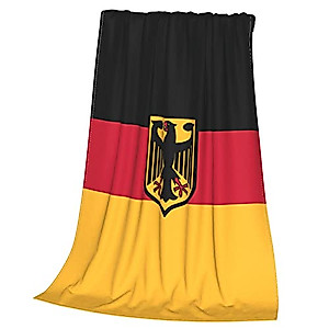 Cute German Flag Blanket Soft Flannel Throw Blanket Lightweight Cozy Warm Germany Blanket for Couch Bed Living Room Sofa 50"X40"