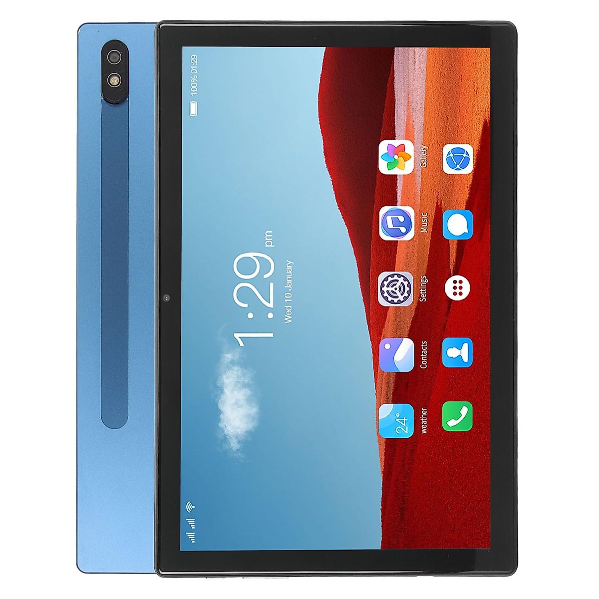 Digital Tablet, WiFi Tablet Dual Speakers 2 in 1 10.1 Inch for Android 12 with Keyboard for Reading for Video (US Plug)