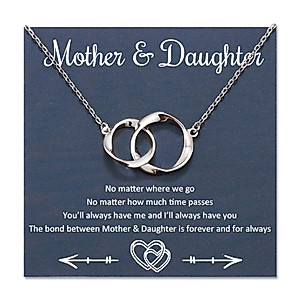 Tarsus Mother Daughter Necklace, Interlocking Infinity Circle Necklace, Mothers Day Jewelry Birthday Gifts for Women Mom Mama from Daughter