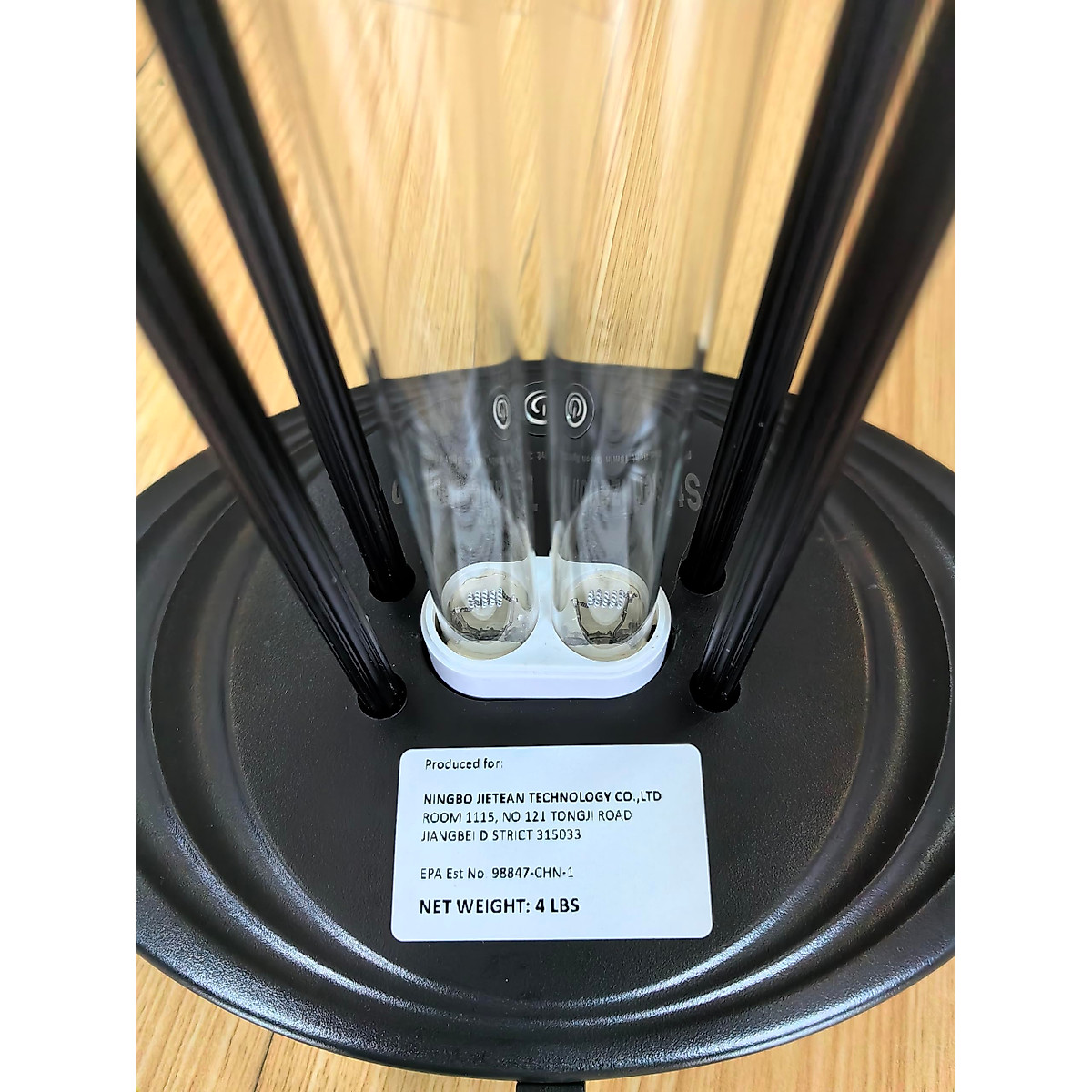 JTAPURE Ultraviolet Lamp, 100W Ozone Free UV Light Purifier for Large Room, with Three-Step Timing Remote Control, Blue Light, Up to 99.9% Purification for Bathroom, Bedroom, Toilet