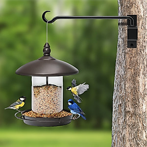 Greemov 16 inch 2 Pack Swivel Plant Hangers Outdoor Heavy Duty - Black Iron Plant Hanging Hook Bracket for Flowers Baskets Pots Bird Feeder Lanterns Wind Chimes