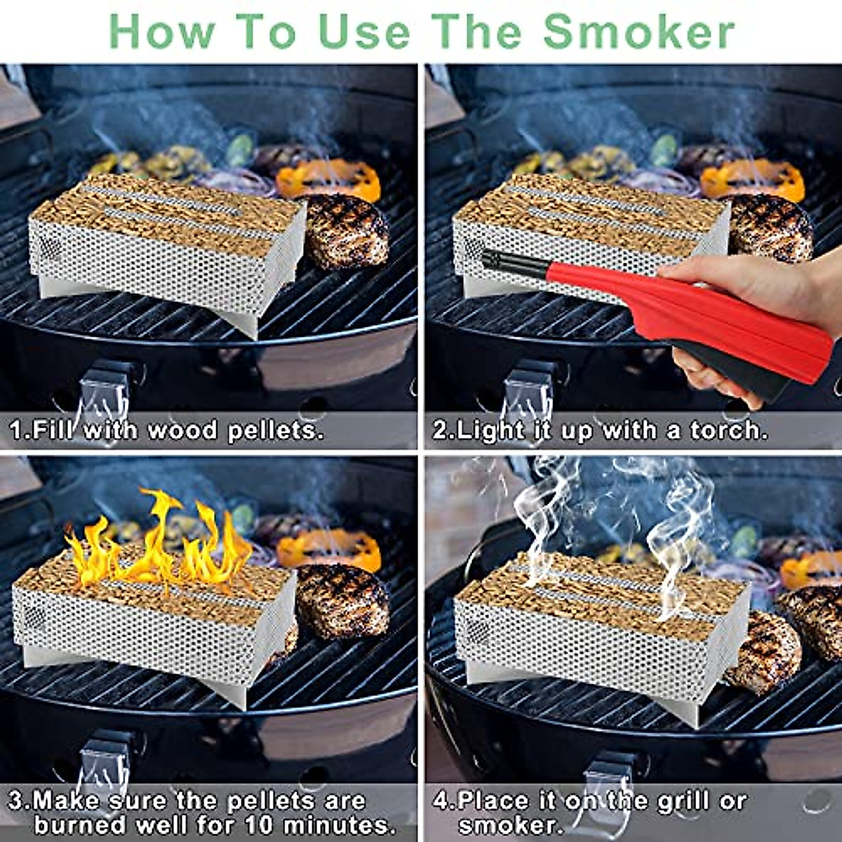 Finderomend Smoker Tray: 12-Hr Pellet Maze for Perfect Smoking