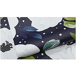 HAOKHOME 93245-3 Peel and Stick Floral Wallpaper Home Decor Removable Navy/White/Blue Vinyl Self Adhesive Mural 17.7in x 9.8ft