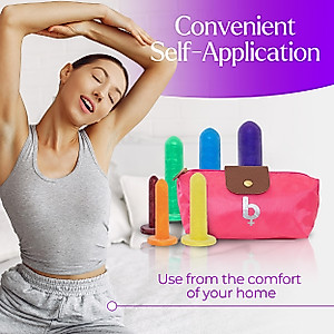BioMoi Silicone Pelvic Dilator Kit | Pelvic Equipment for Stretching | Comfortable Pelvic Floor Muscle Trainer | Silver Protected | with Bag | Full Set | (Pack of 6)