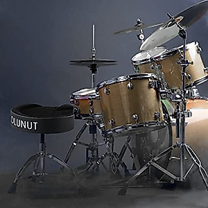 LOLUNUT Drum Throne,Drum Stool Height Adjustable Chair,Heavy Duty Motorcycle Style Seat with 5A Drum Sticks for Drummers