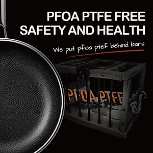 LIGTSPCE Hybrid 11 inch Frying Pans Nonstick with Lid,PFOA Free Cookware,non stick Stainless Steel Large Skillets,Dishwasher and Oven Safe, Works on Induction,Ceramic and Gas Cooktops