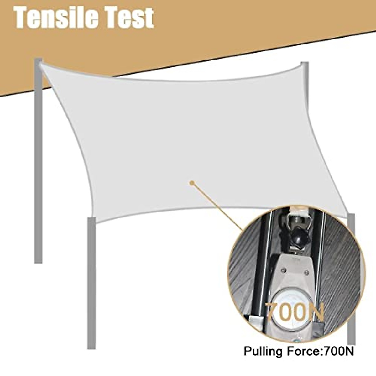 Lehood Sun Shade Sail, 8'x 10' Rectangle Canopy Sail UV Block Sun Shade for Outdoor Patio Garden Backyard, Outdoor Shade Sail Brown