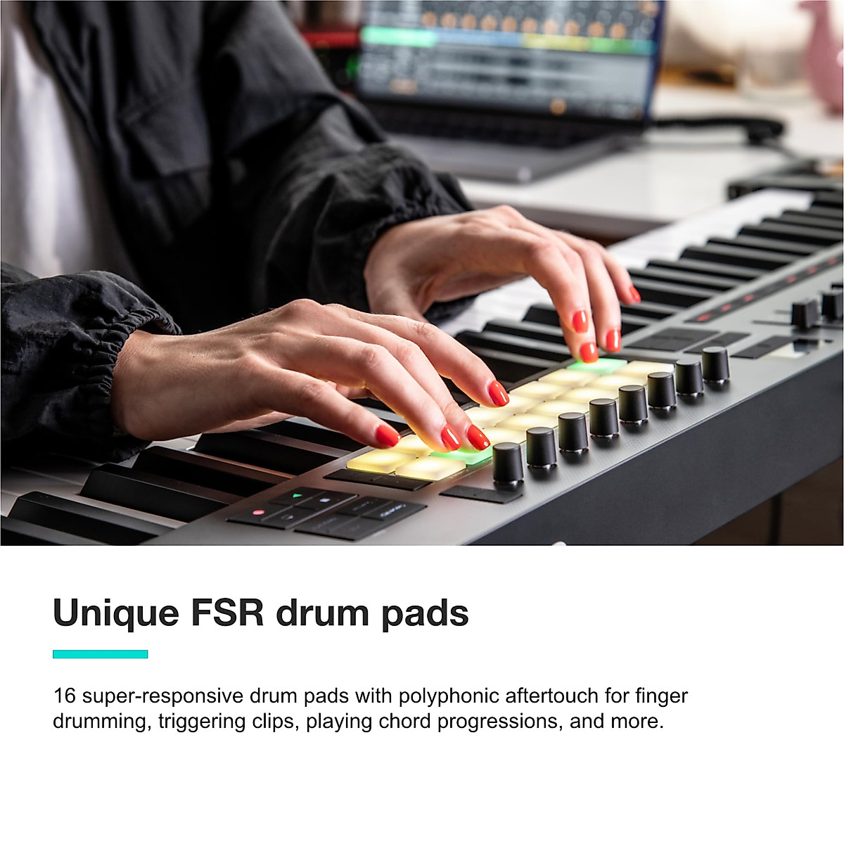 Novation Launchkey 61 [MK3] MIDI Keyboard Controller — Seamless Ableton Live Integration. Chord Mode, Scale Mode, and Arpeggiator. All the software you need for Music Production.