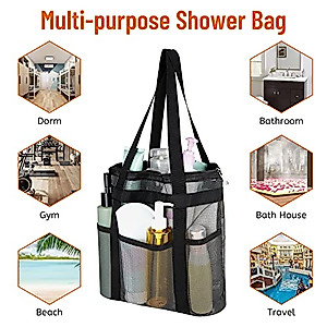 YAWSOUP 4-Pack Shower Shelf & Portable 2-Pack Mesh Shower Caddy,For Bathroom, Office, Dorm, Beach, Swim, Travel, Bundle - 2 Pack